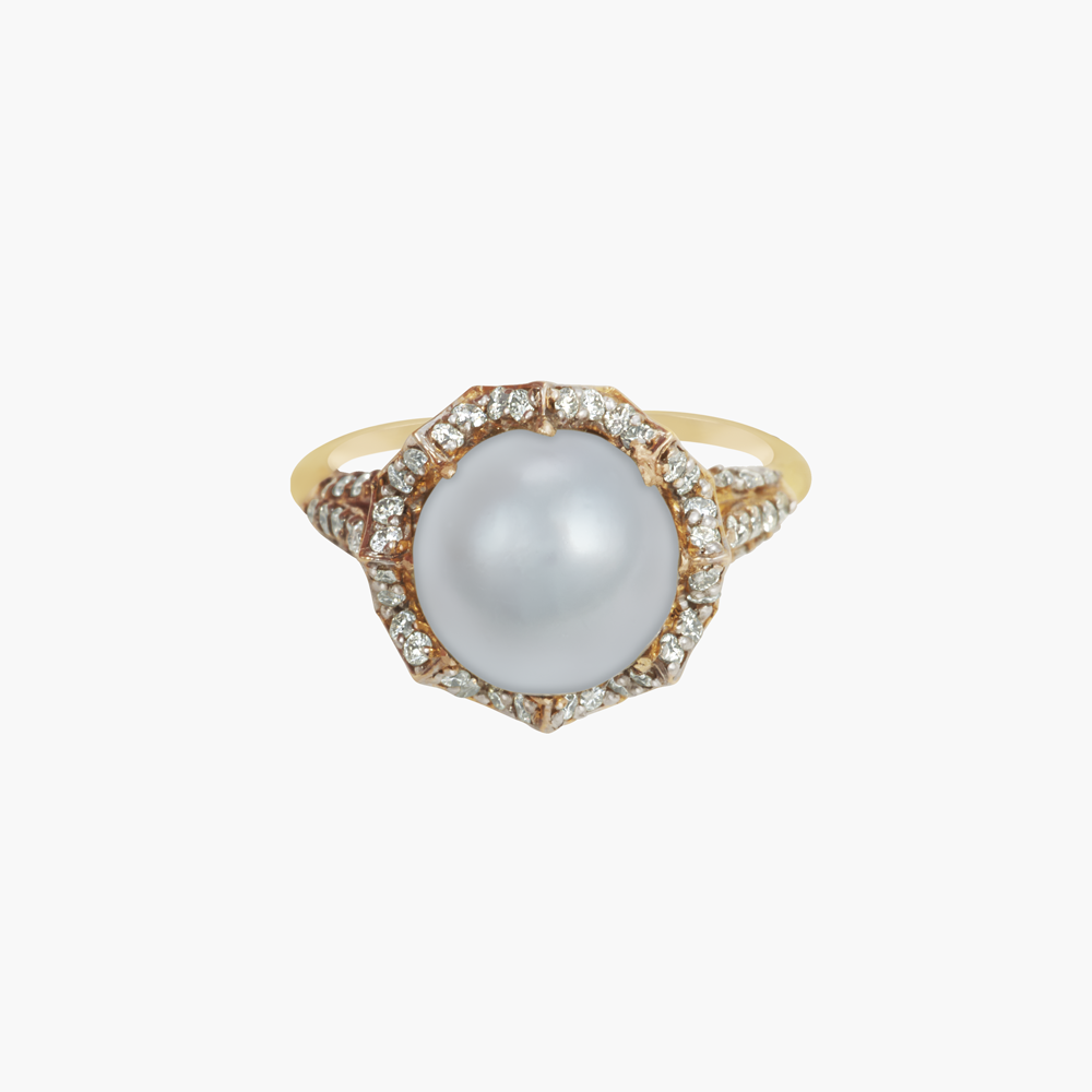 Adeline Ring Grey Pearl | Carla Rockmore