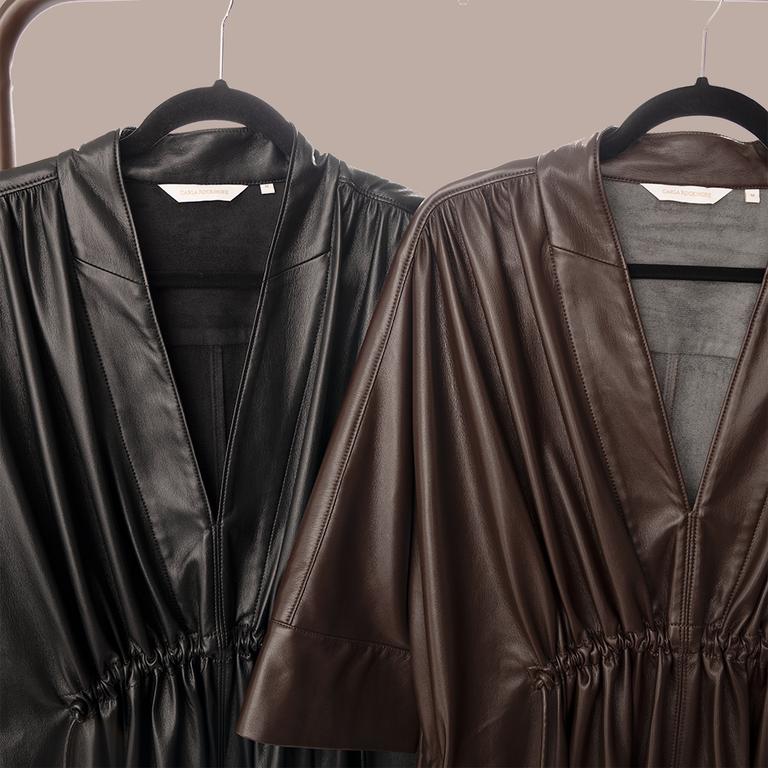 Vegan Leather Everywhere Everyday Women Dress - Black | Carla Rockmore